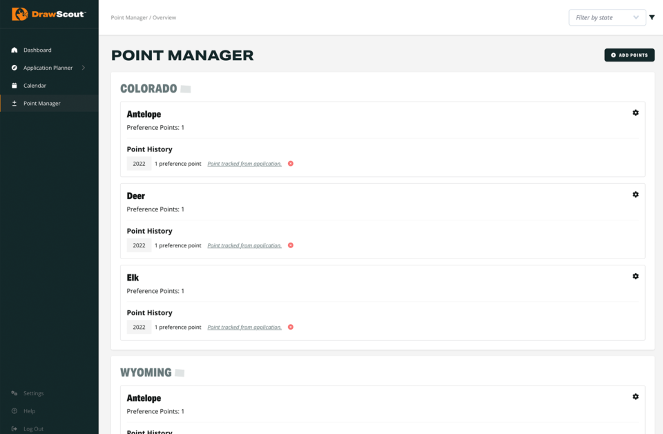 Preference and Bonus Point Manager - DrawScout